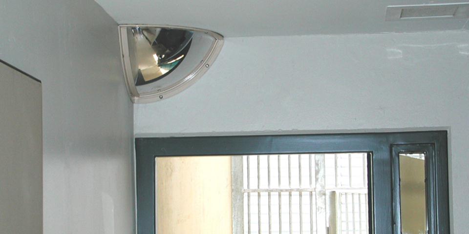 Quarter Dome Stainless Steel Anti-Ligature Mirror